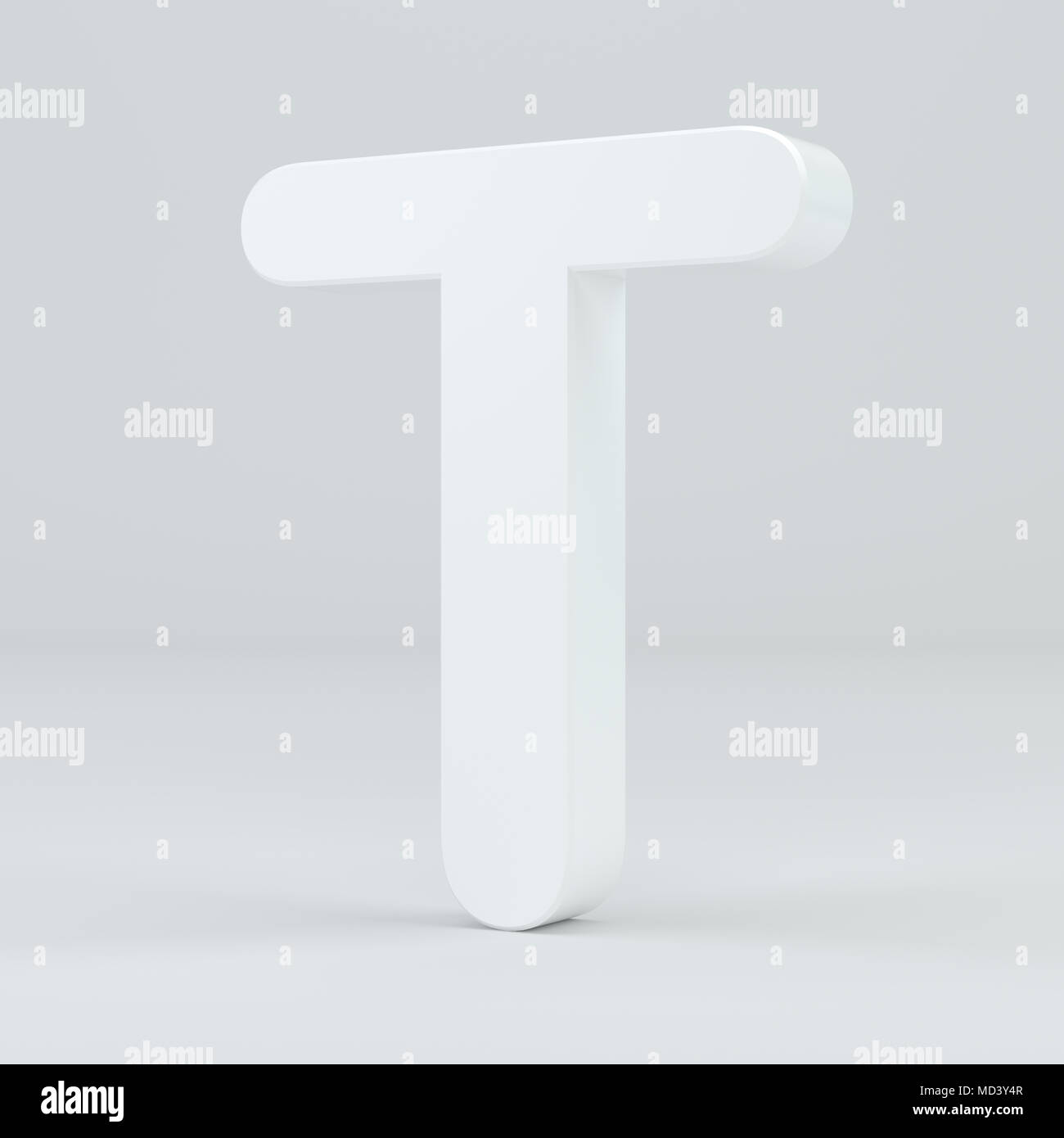 White letter T on studio light background. 3d rendering Stock Photo - Alamy