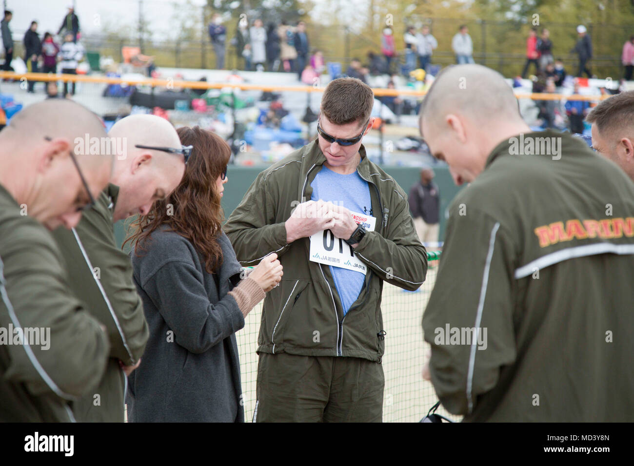 U.S. Marine Corps Lt. Col. Kevin A. Campbell, center, commanding ...