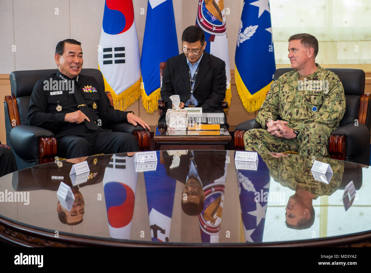 Jinhae, Republic of Korea (Mar. 12, 2018) Rear Adm. Michael Boyle ...