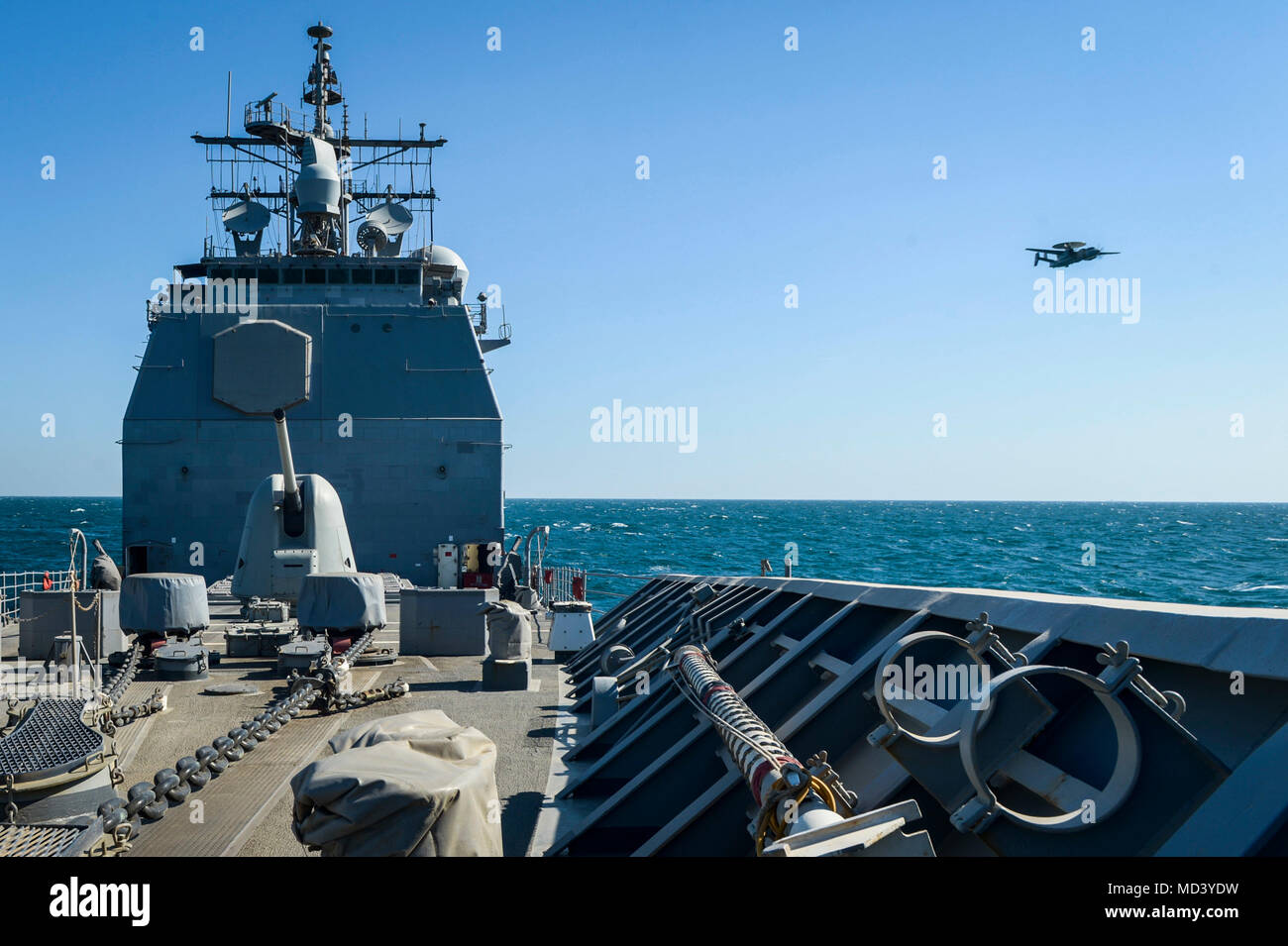 180318-N-SB299-2620 ARABIAN GULF (March 18, 2018) An E2-C Hawkeye ...