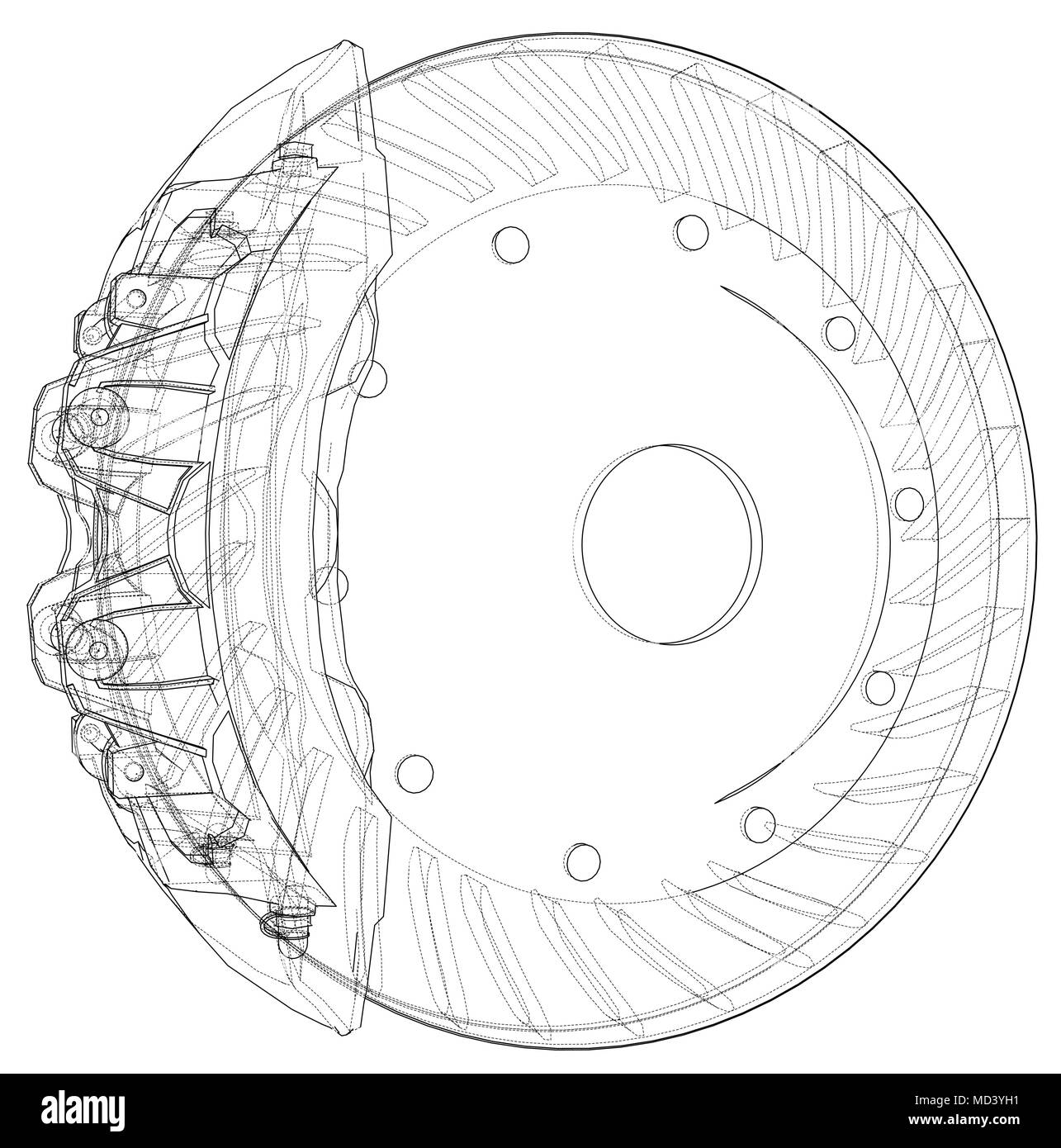 Car brake caliper Black and White Stock Photos & Images - Alamy