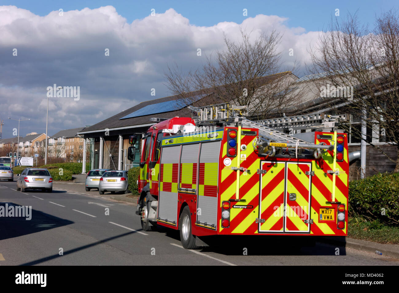 Fire Engine, Lloyd George Avenue, Cardiff, Wales Stock Photo - Alamy