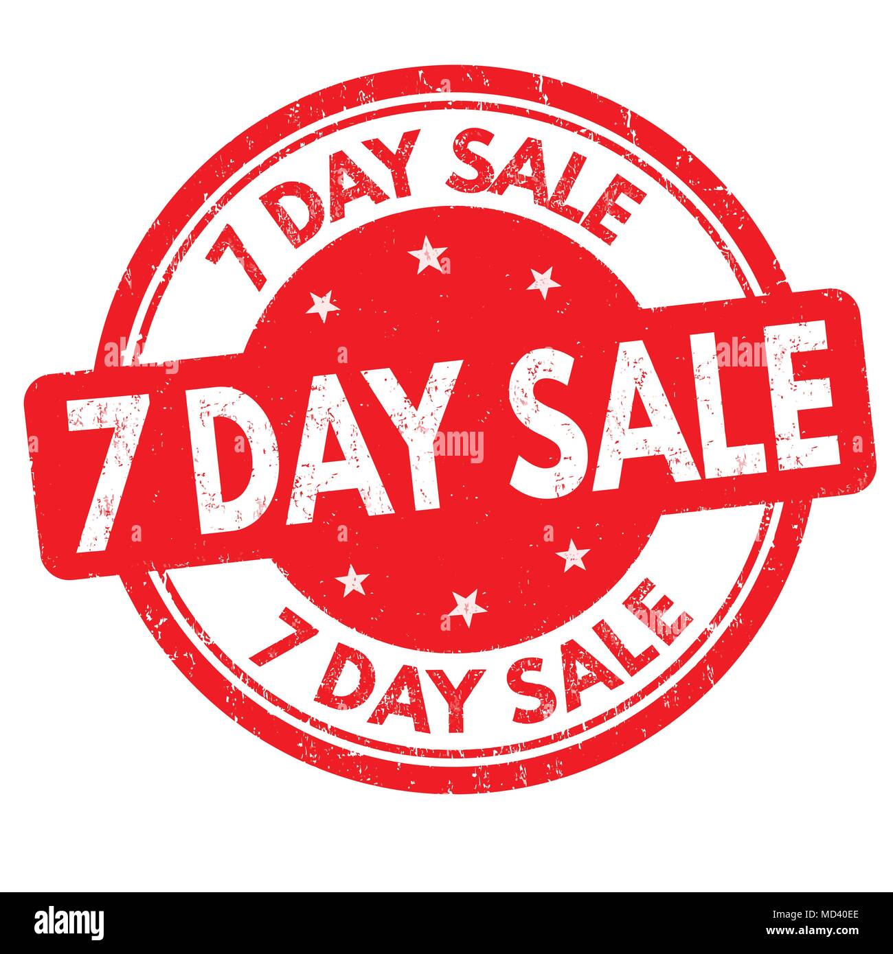 7 day sale grunge rubber stamp on white background, vector illustration ...