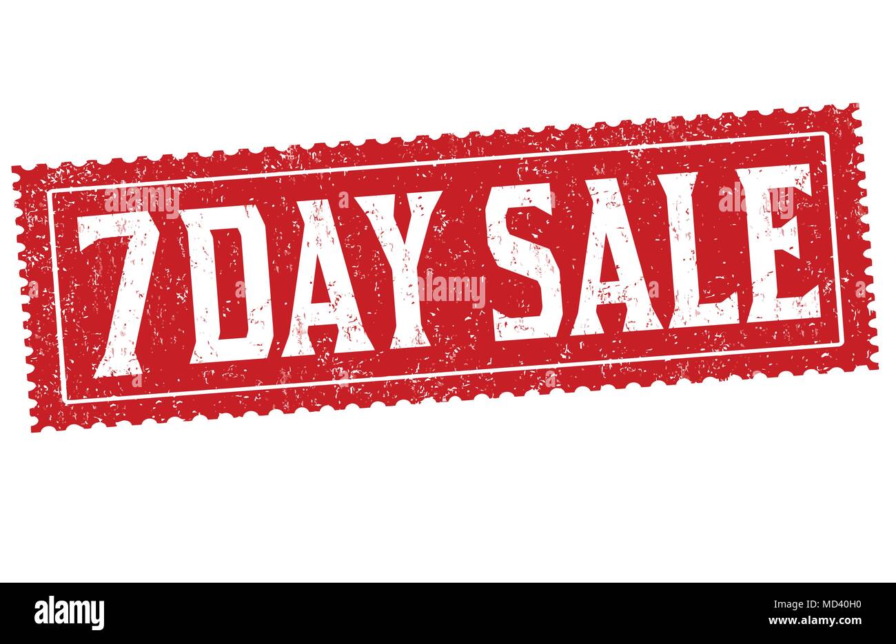 7 day sale grunge rubber stamp on white background, vector illustration ...