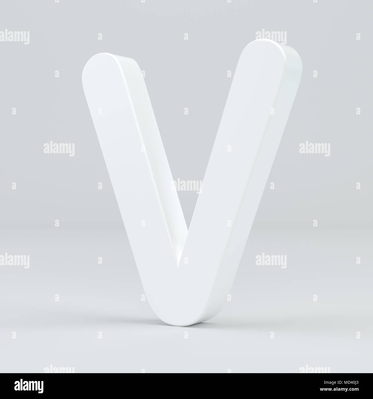 White letter V on studio light background. 3d rendering Stock Photo - Alamy