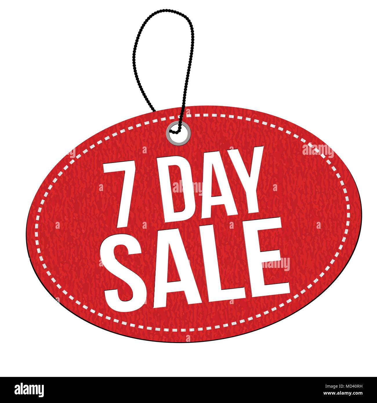 7 day sale label or price tag on white background, vector illustration ...