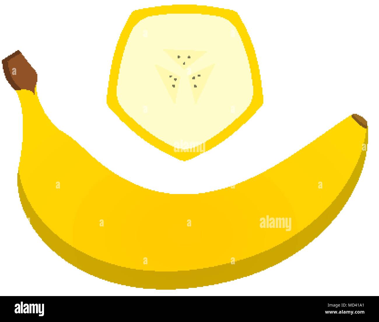 Sliced ripe banana in Stock Vector Images - Alamy