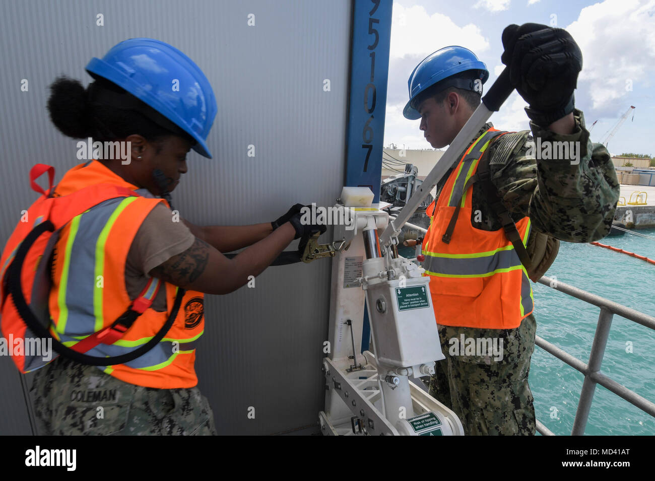 Logistics Specialist 3rd Class Corissa Coleman (left) and Equipment ...