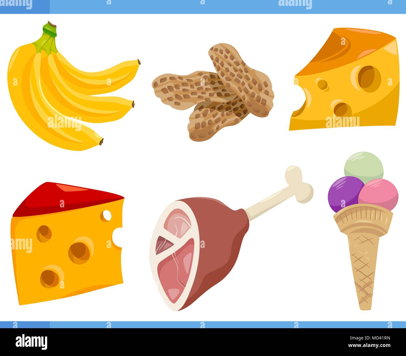 Cartoon Illustration Set of Food Objects Stock Vector Image & Art - Alamy