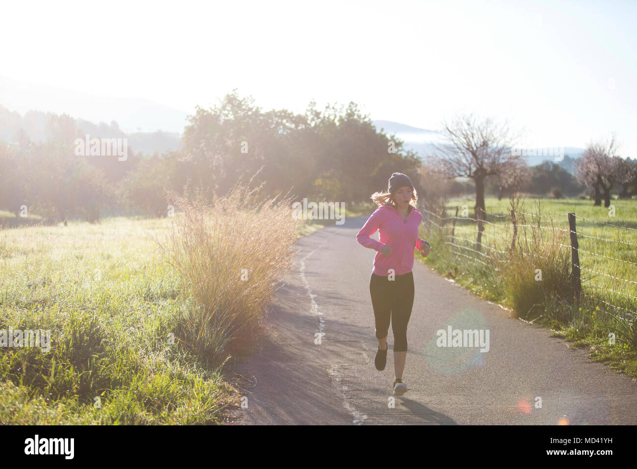Running training road hi-res stock photography and images - Alamy