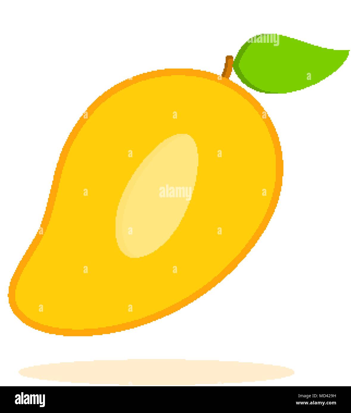 Sliced piece of mango. Cut of musa acuminata fruit Stock Vector Image ...