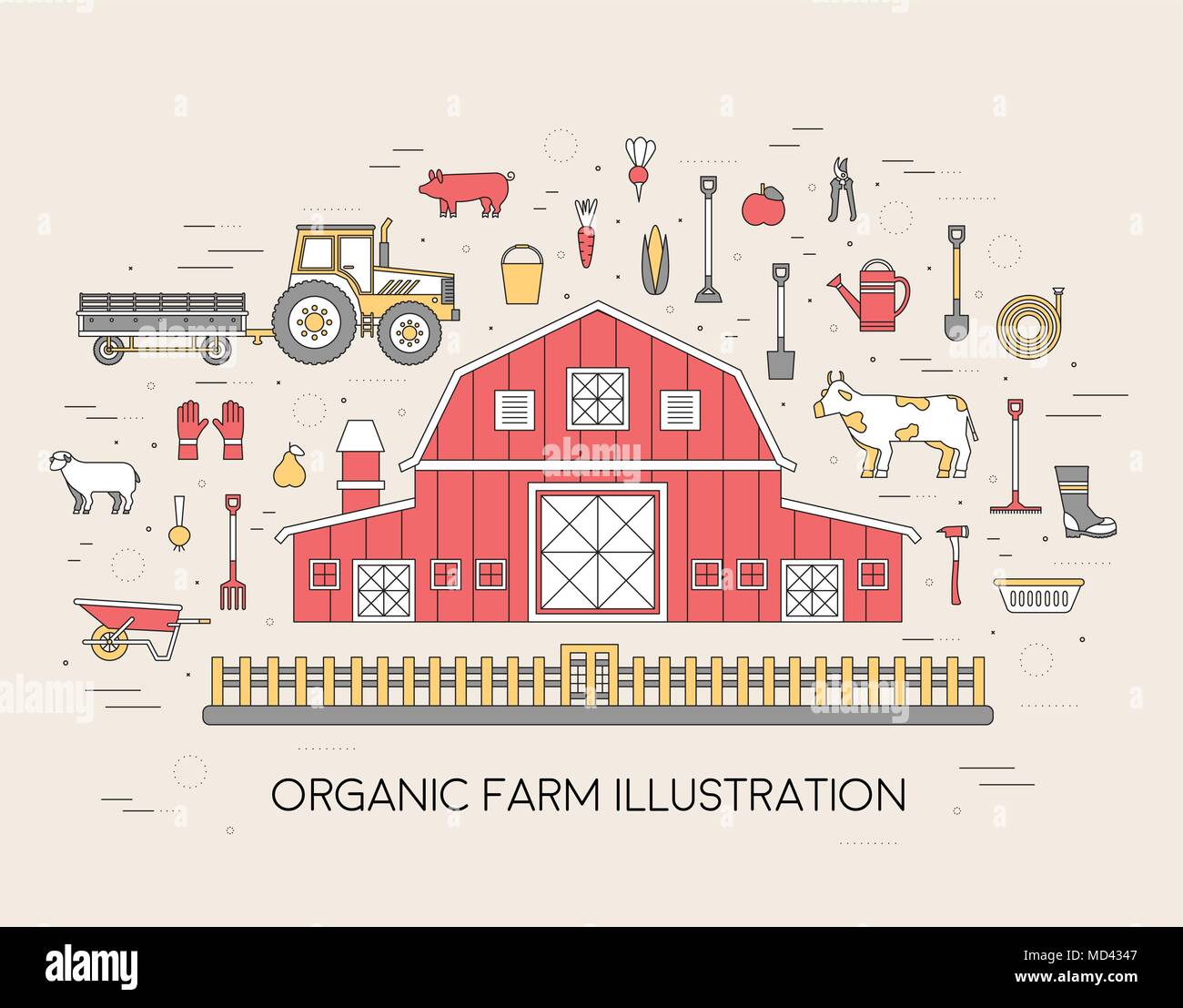 Tractor lines in background Stock Vector Images - Alamy