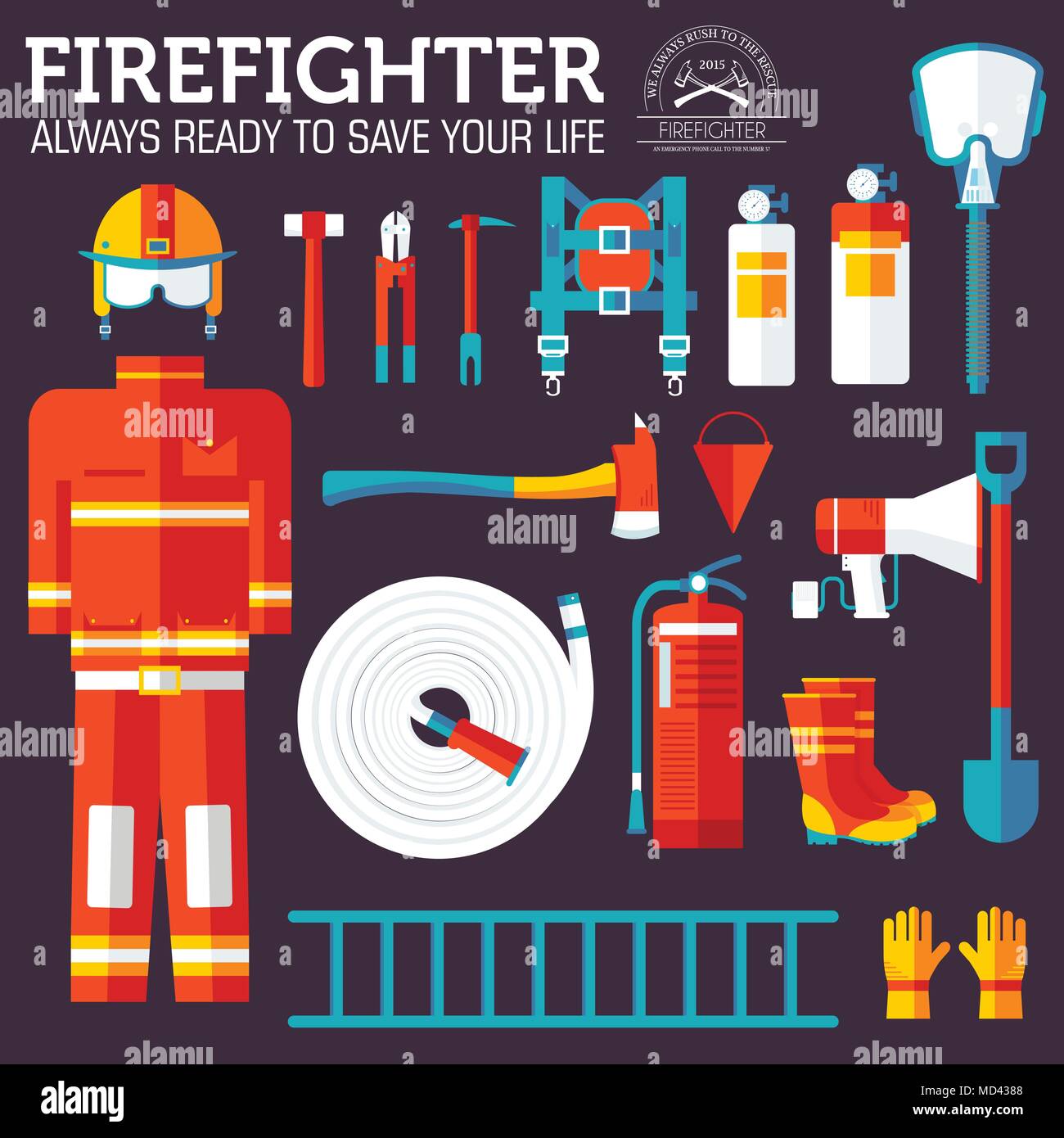Fireman hoses Stock Vector Images - Alamy