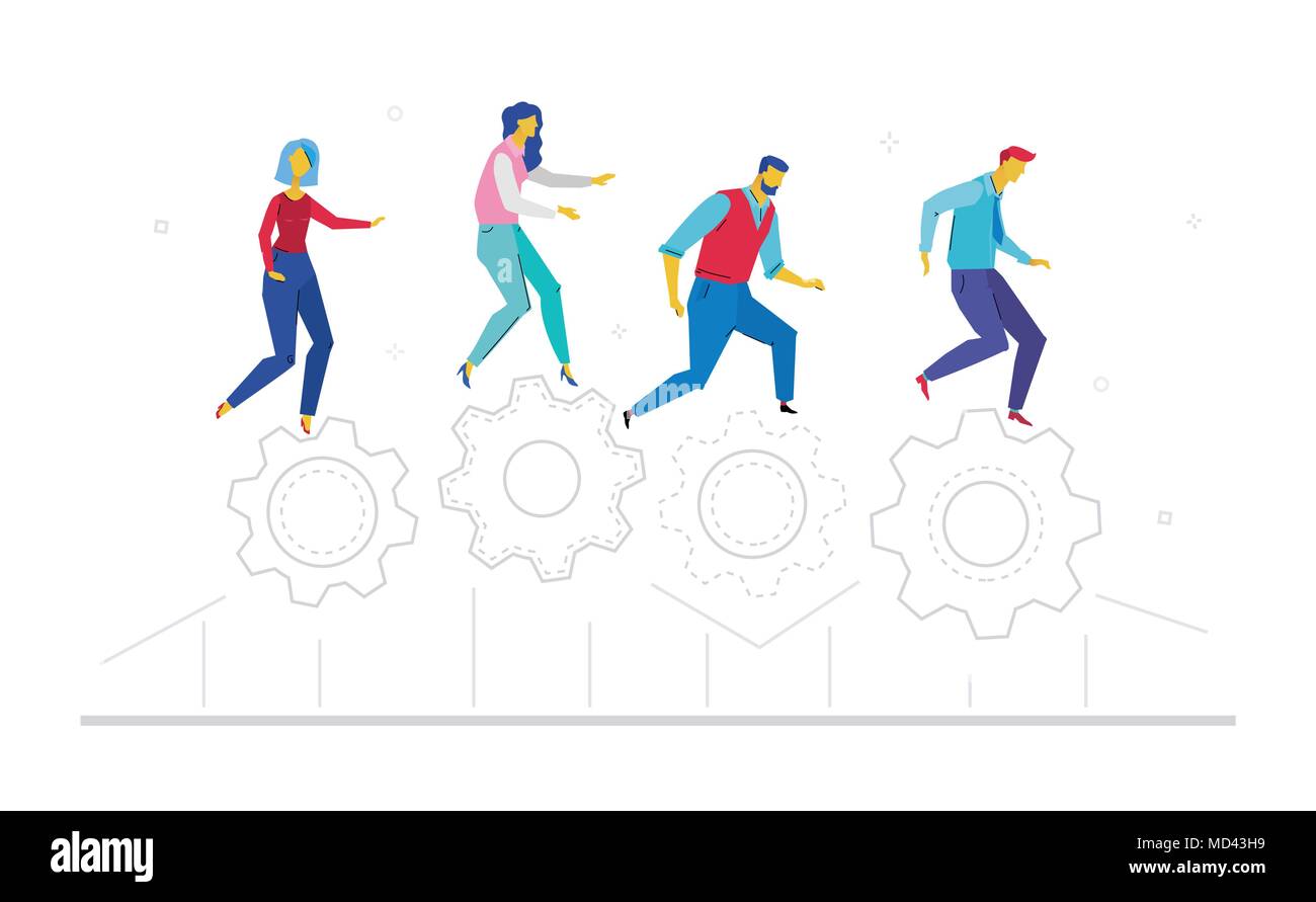 Teamwork - flat design style colorful illustration Stock Vector Image ...