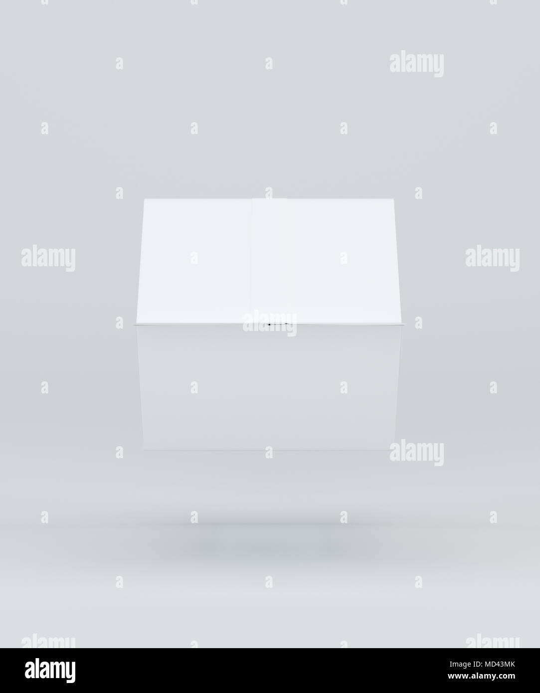 Milk or juice box top view. Carton box with Mock-up. White clear empty ...