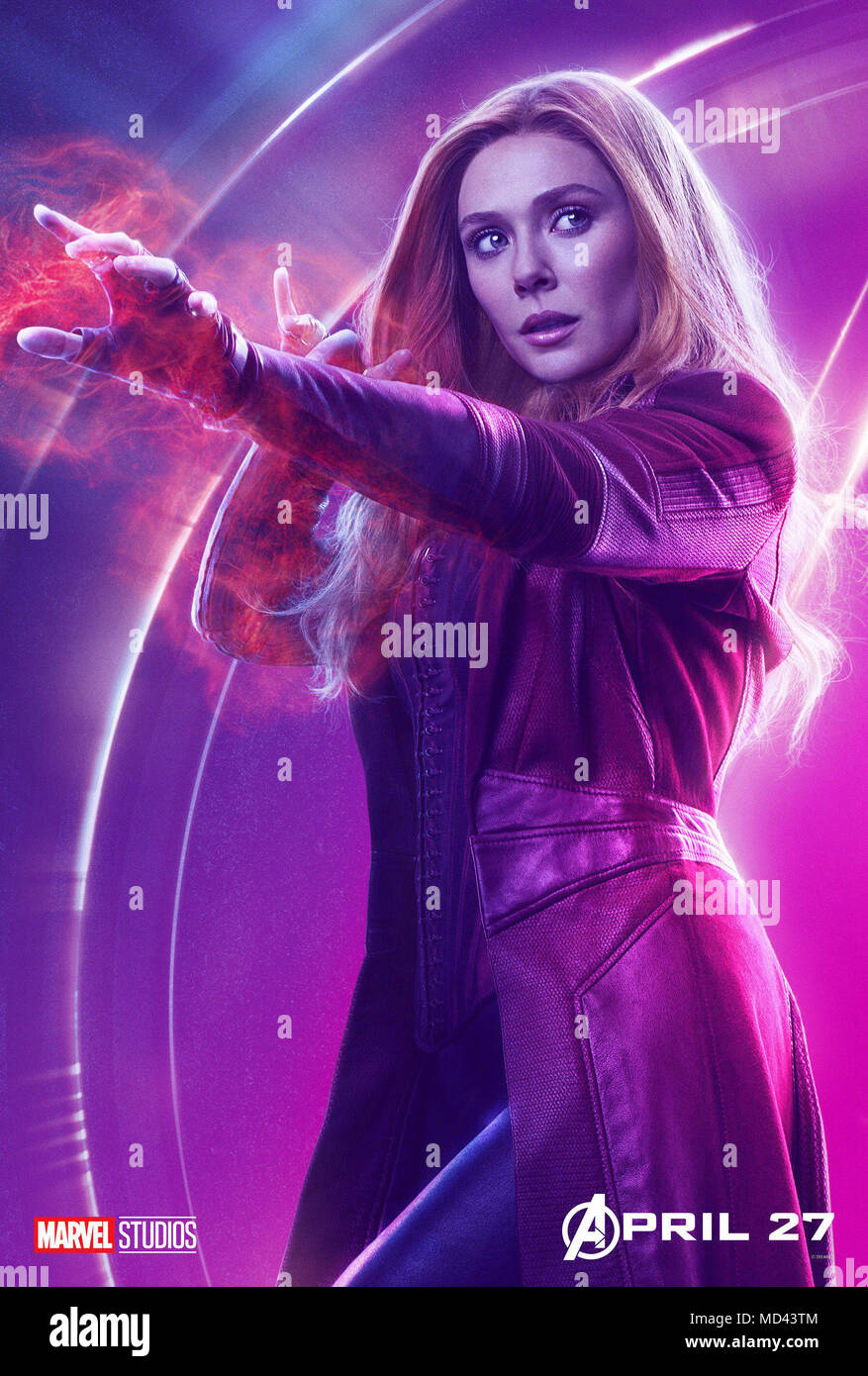 AVENGERS: INFINITY WAR, US character poster, Elizabeth Olsen as Scarlet Witch, 2018. © Marvel ...