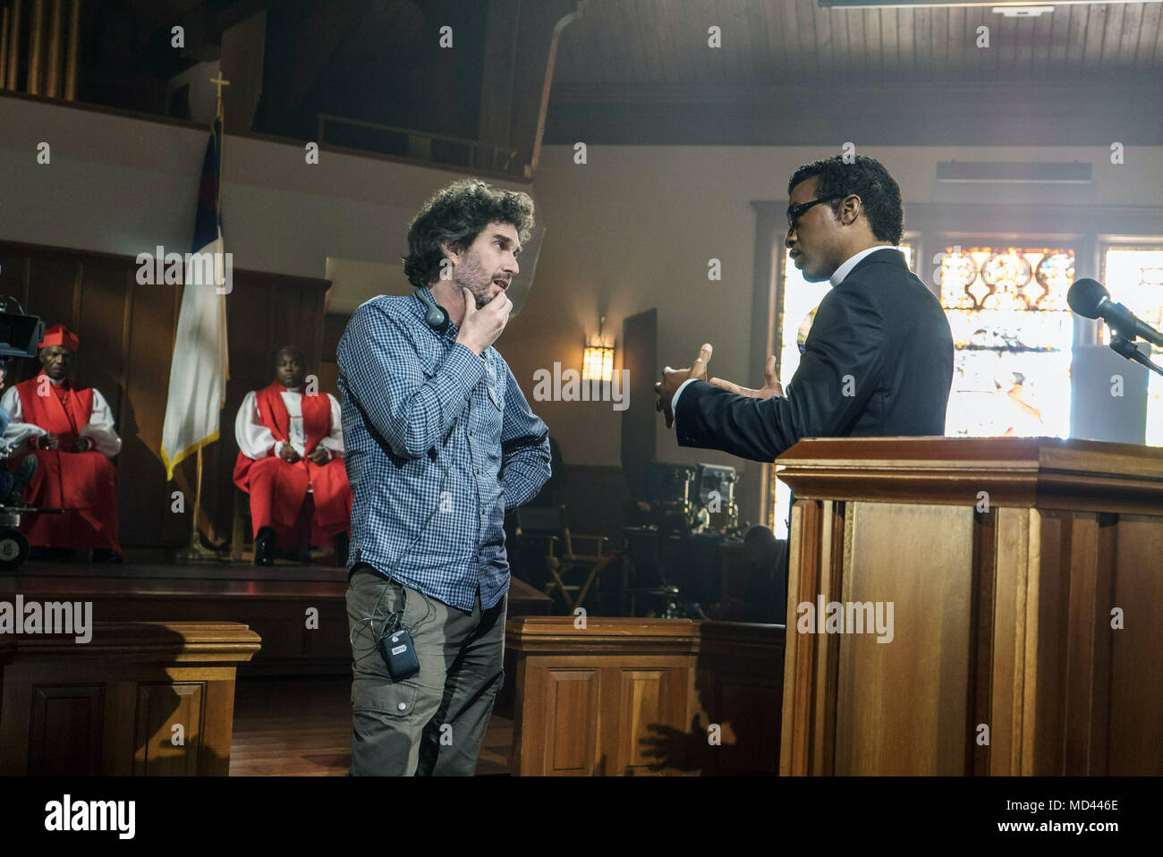 COME SUNDAY, from left: director Joshua Marston, Chiwetel Ejiofor, on ...