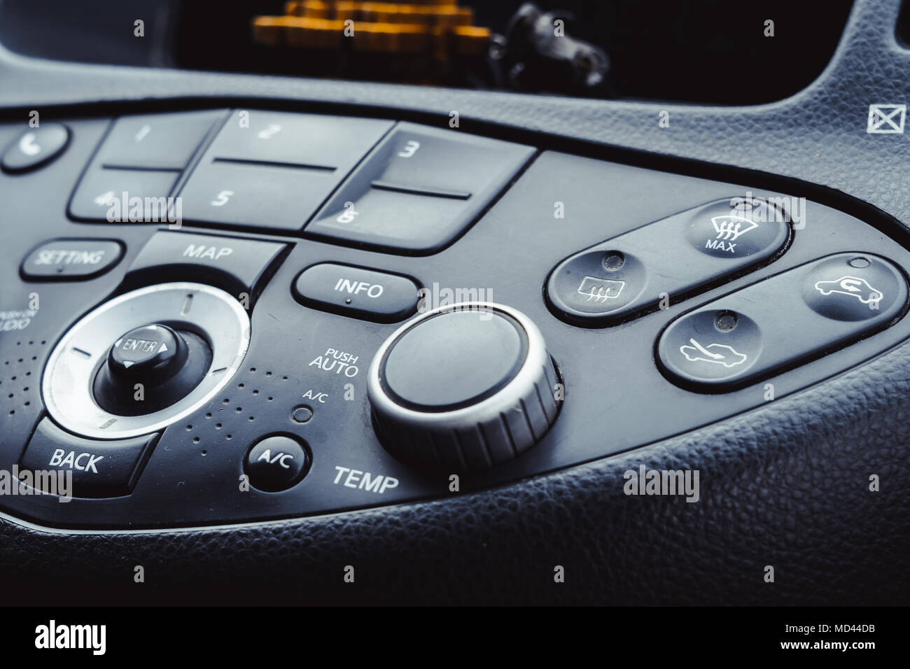 Car air conditioning control panel inside a car. Car interior Stock ...