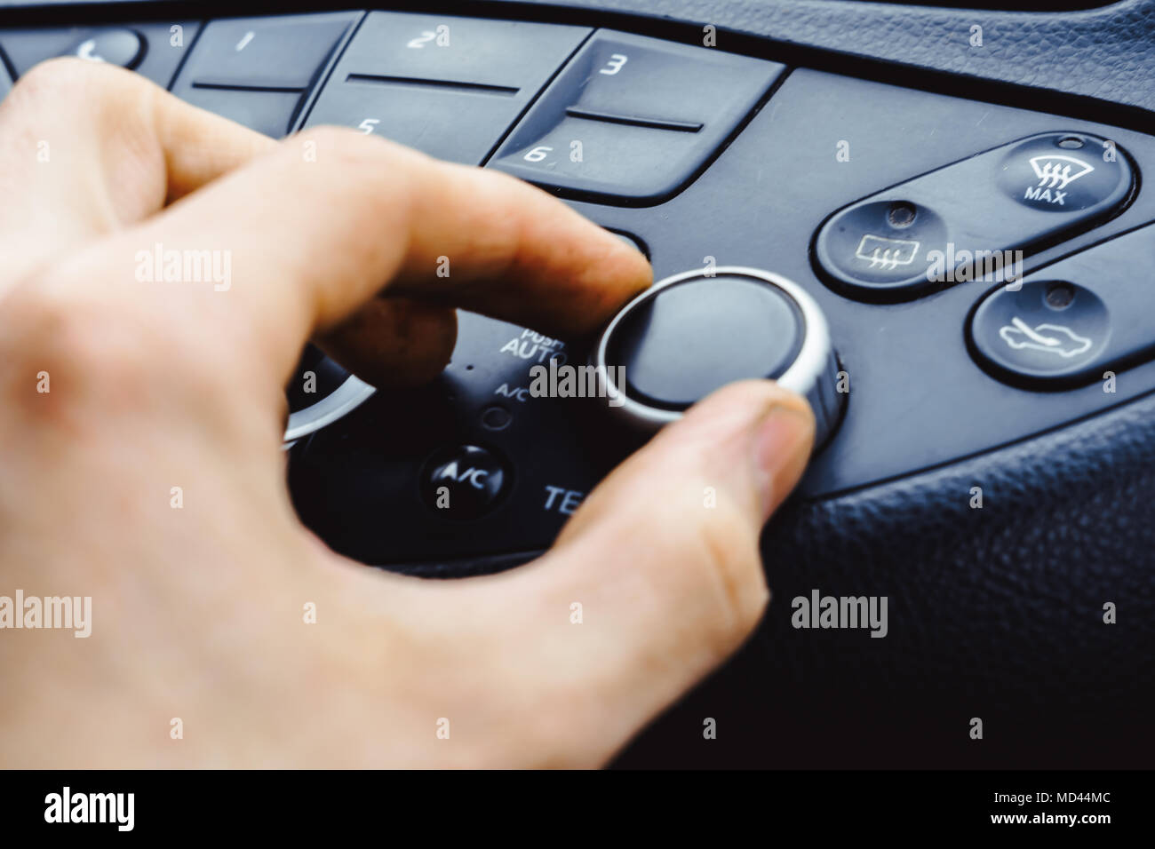 Car air conditioning control panel inside a car. Car interior Stock ...