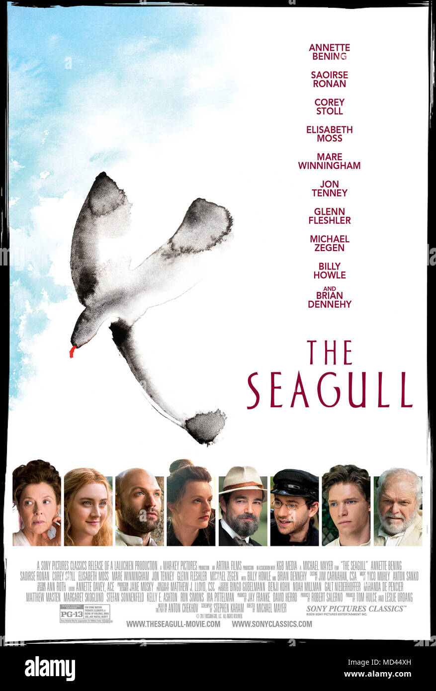 THE SEAGULL, US poster, from left: Annette Bening, Saoirse Ronan, Corey ...