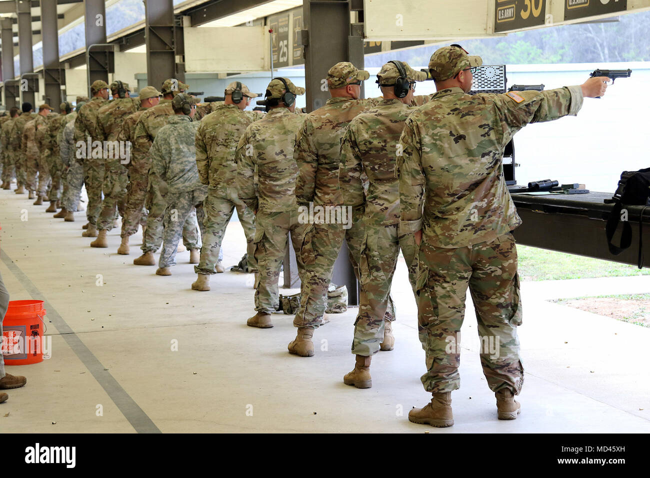 Cadets and Soldiers compete in a bullseye pistol match at Phillips ...