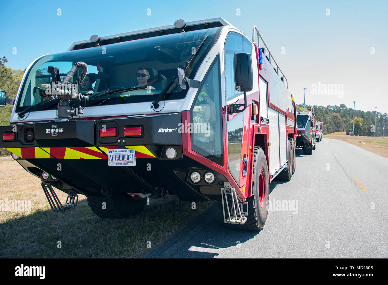 Aircraft rescue firefighting vehicles from the 23d Civil Engineer ...