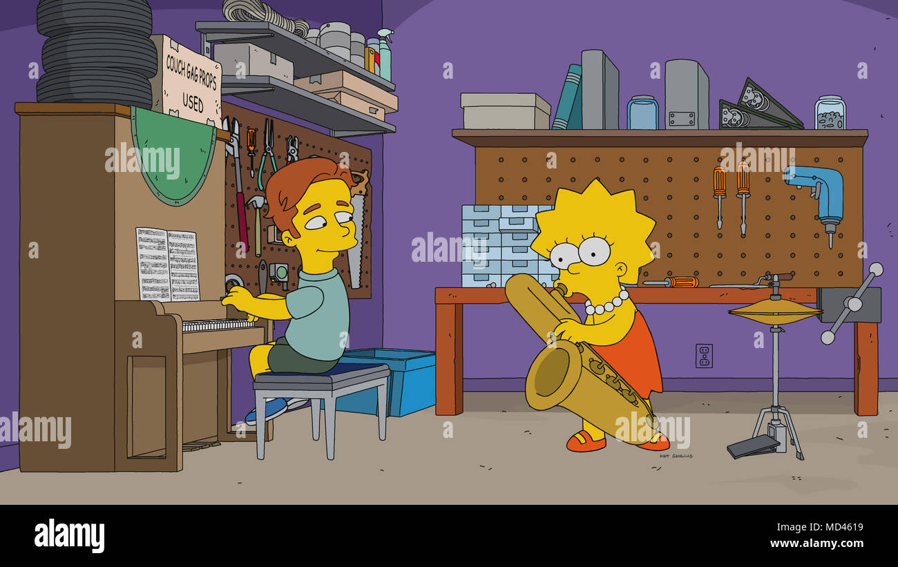 THE SIMPSONS, from left: Brendan (voiced by Ed Sheeran), Lisa Simpson ...