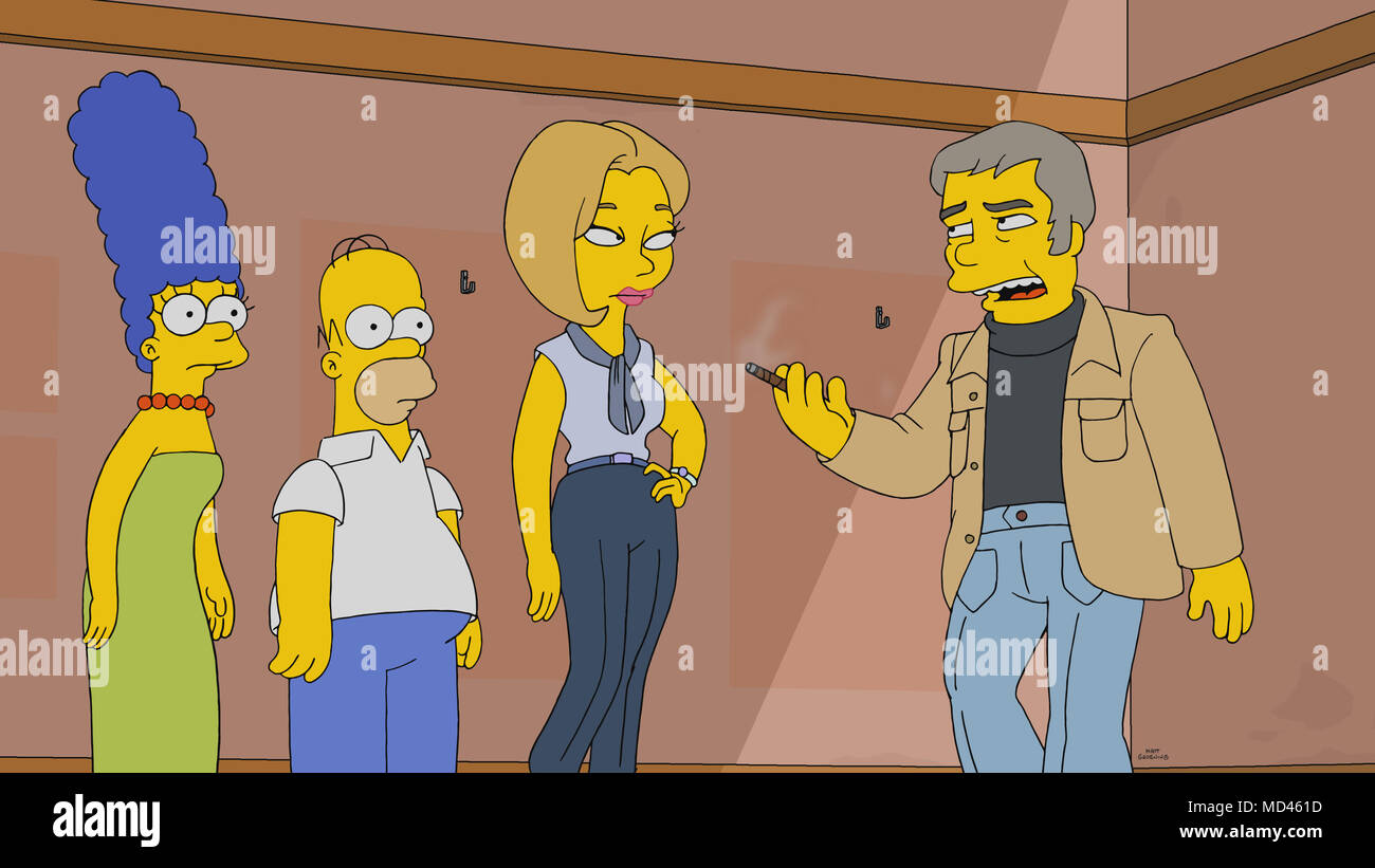 THE SIMPSONS, from left: Marge Simpson, Homer Simpson, Megan (voiced by ...