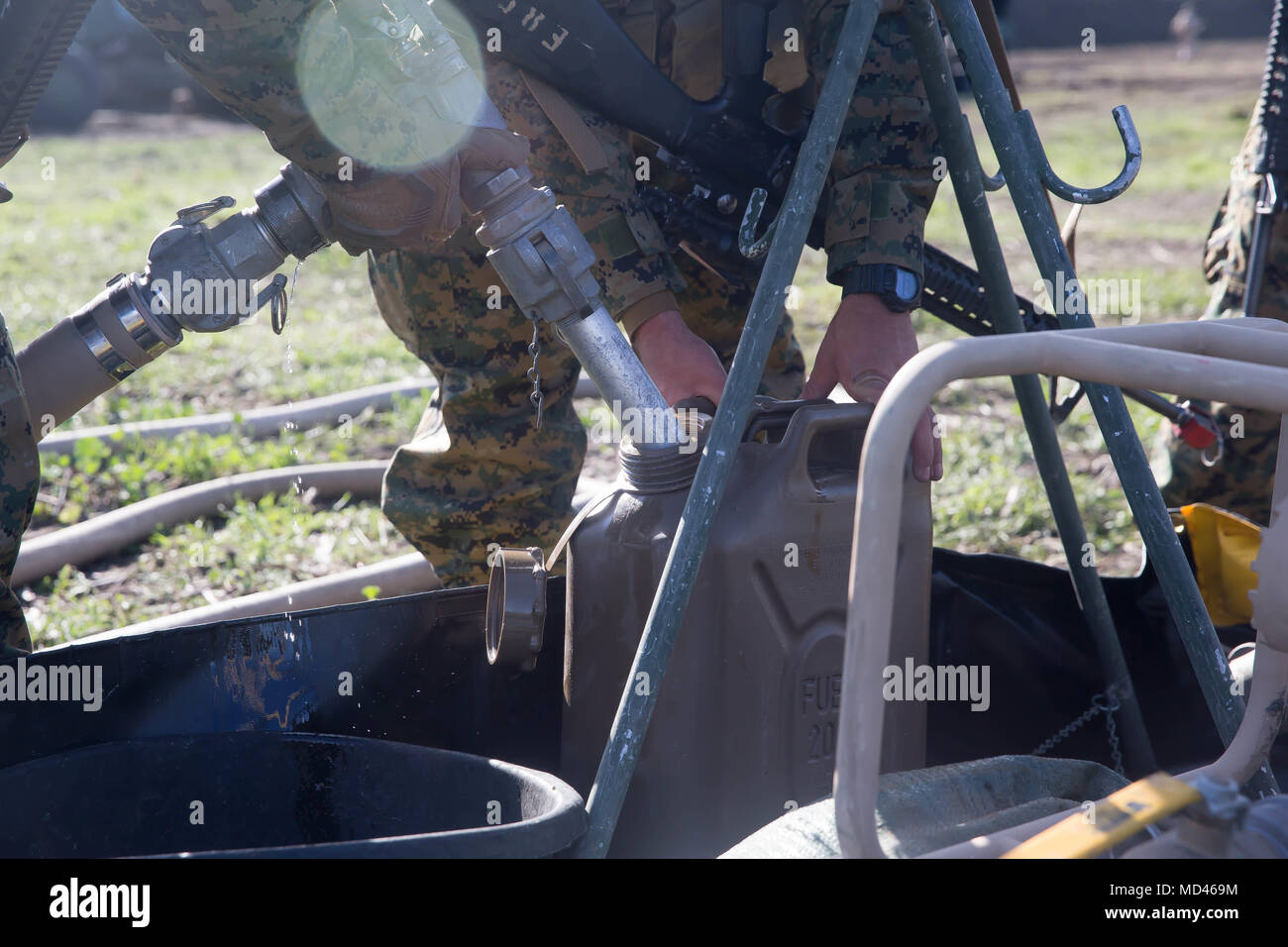 U.S. Marines with Bulk Fuel Company, 7th Engineer Support Battalion ...