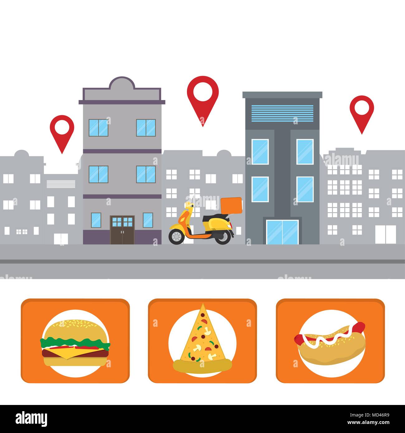Food delivery service Stock Vector Image & Art - Alamy