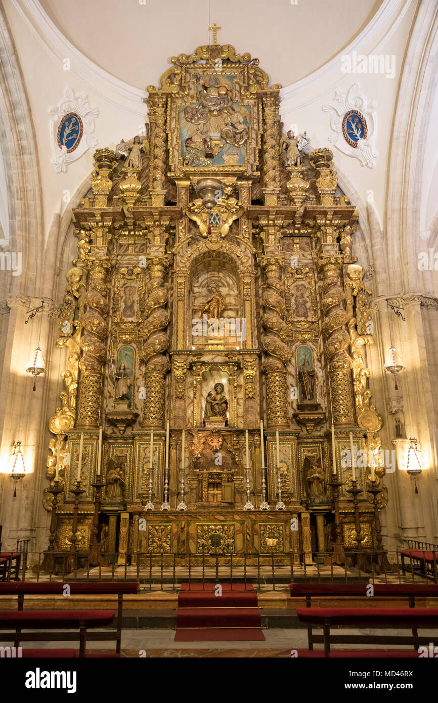 Altar inside the Iglesia de Santa Maria la Mayor church, Ronda ...