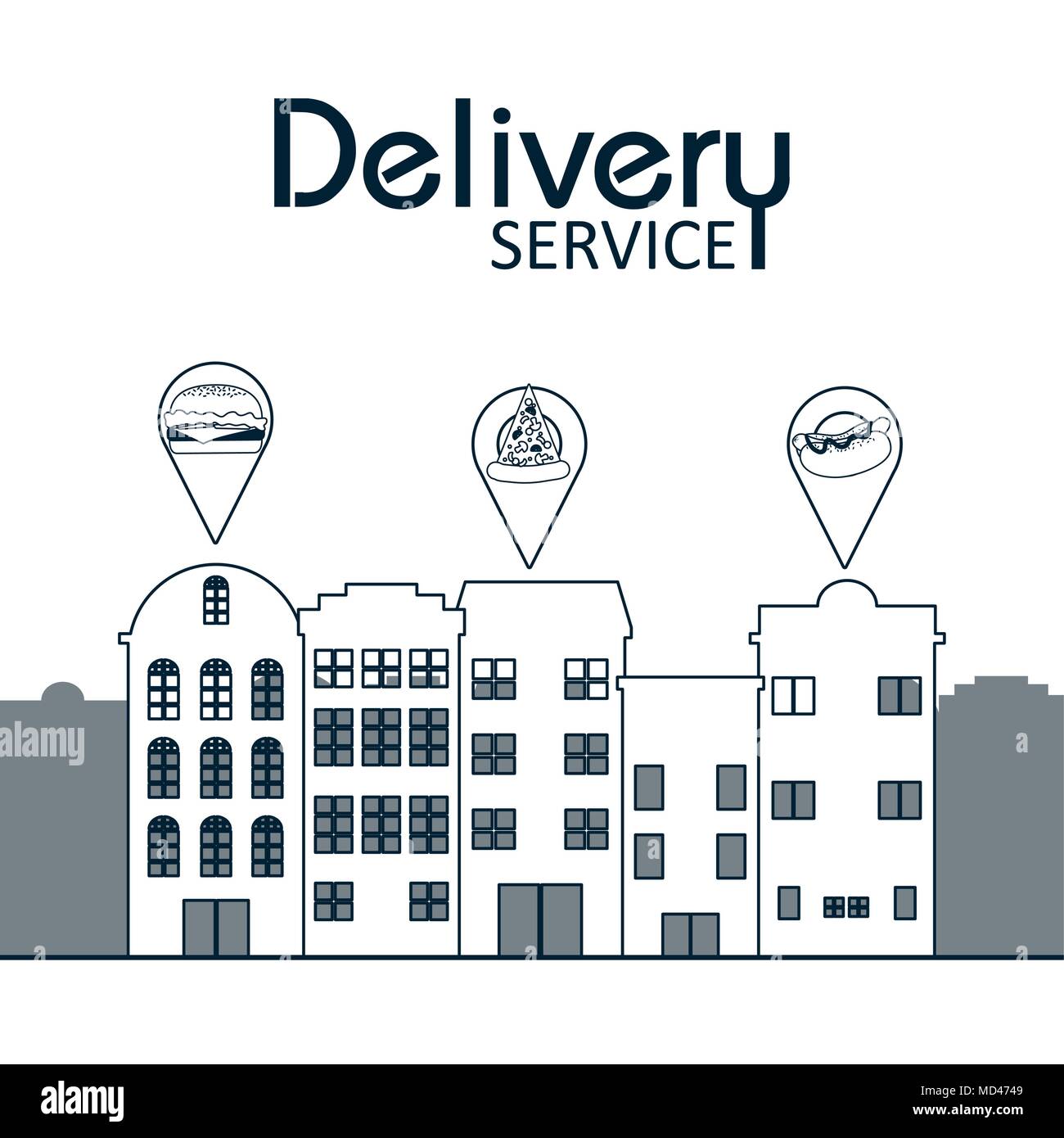 Food delivery service Stock Vector Image & Art - Alamy