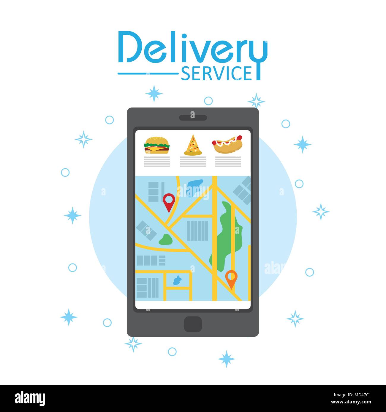 Food delivery service Stock Vector Image & Art - Alamy