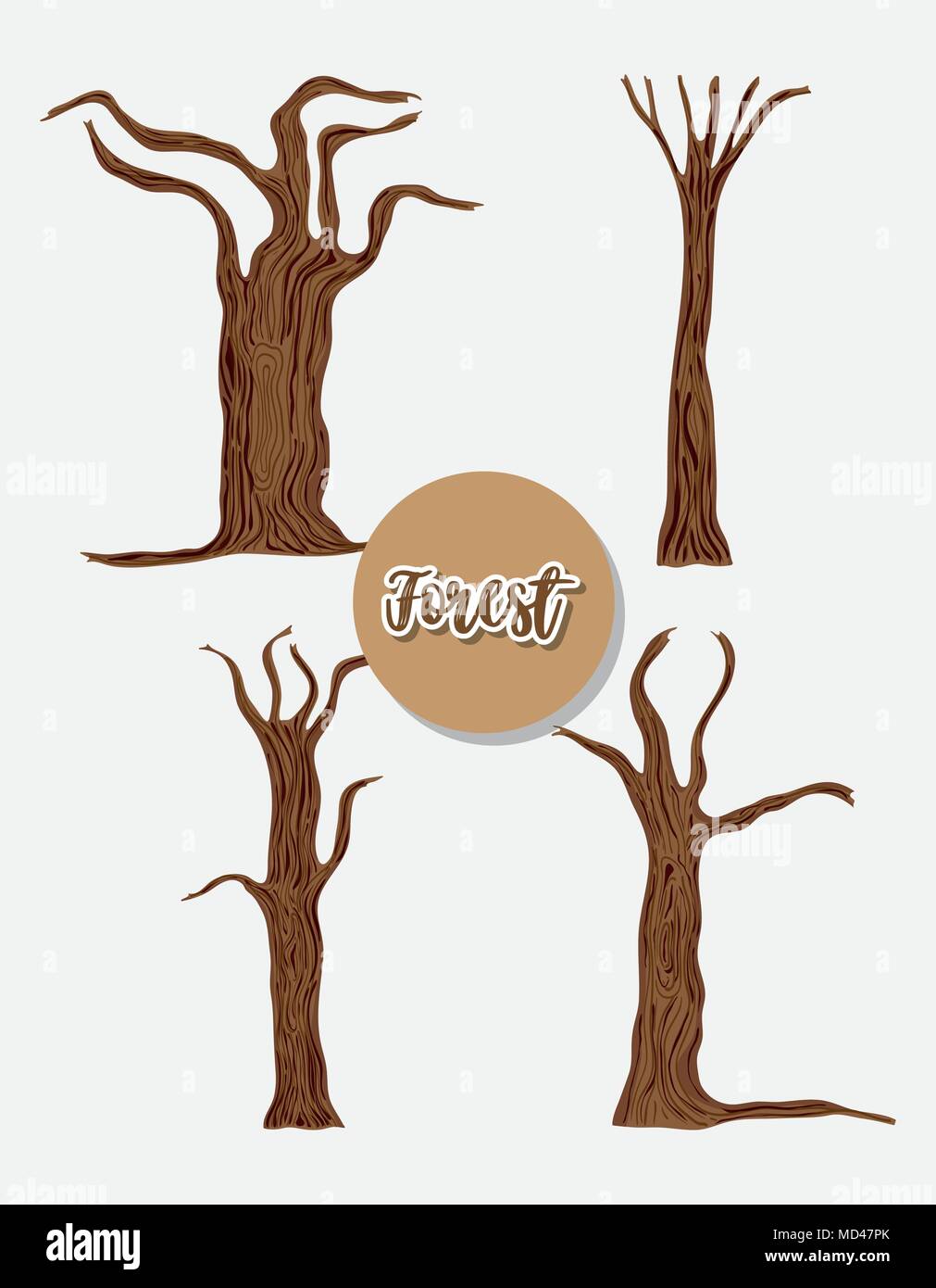 Trees without their leaves Stock Vector Images - Alamy