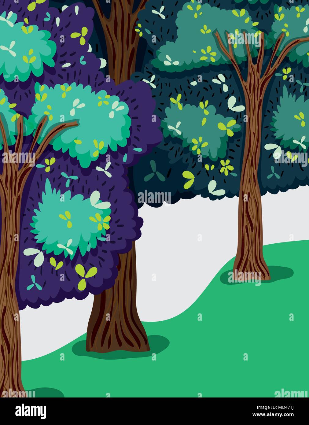 Beautiful forest scenery Stock Vector Image & Art - Alamy