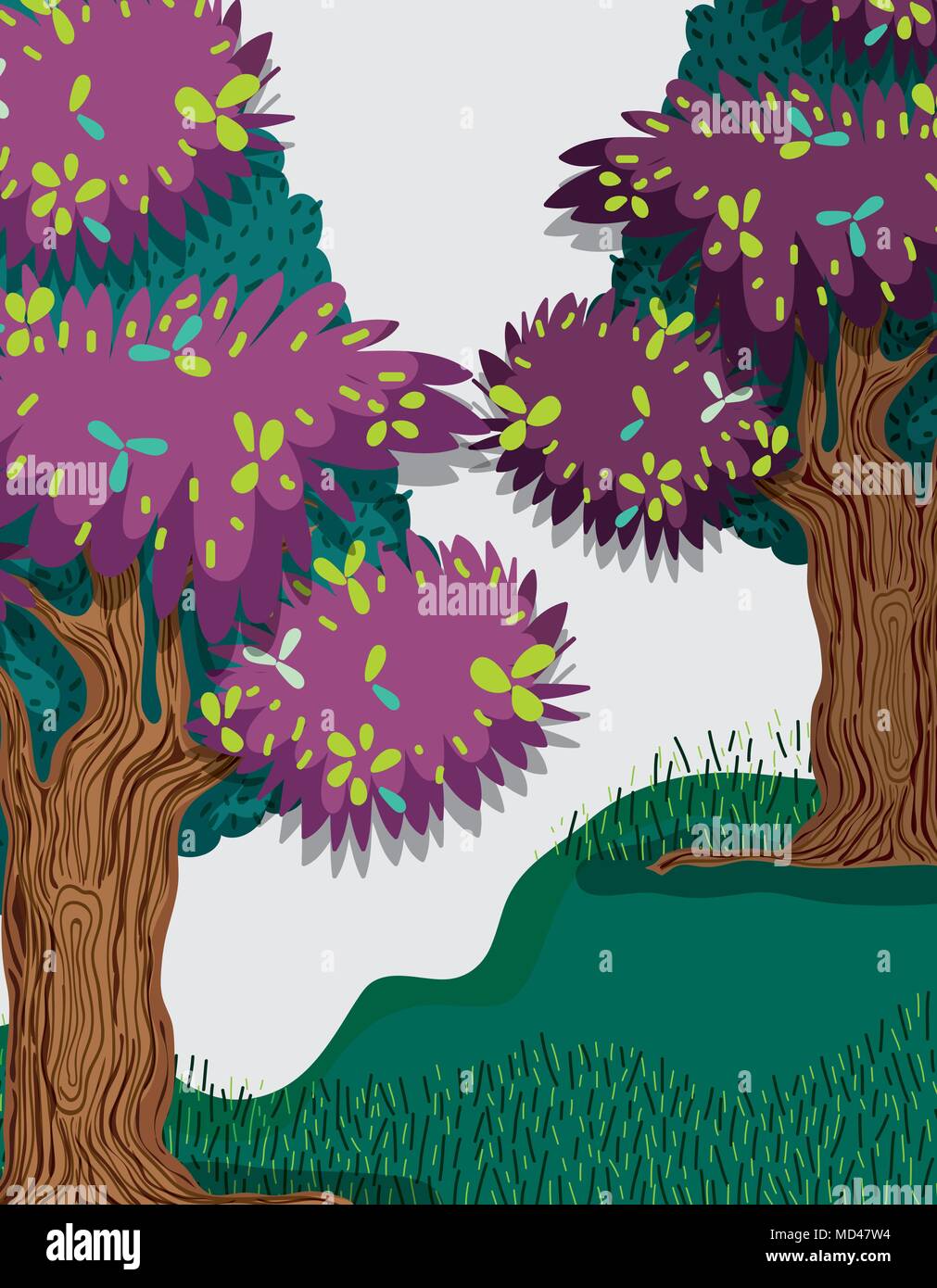 Beautiful forest scenery Stock Vector Image & Art - Alamy