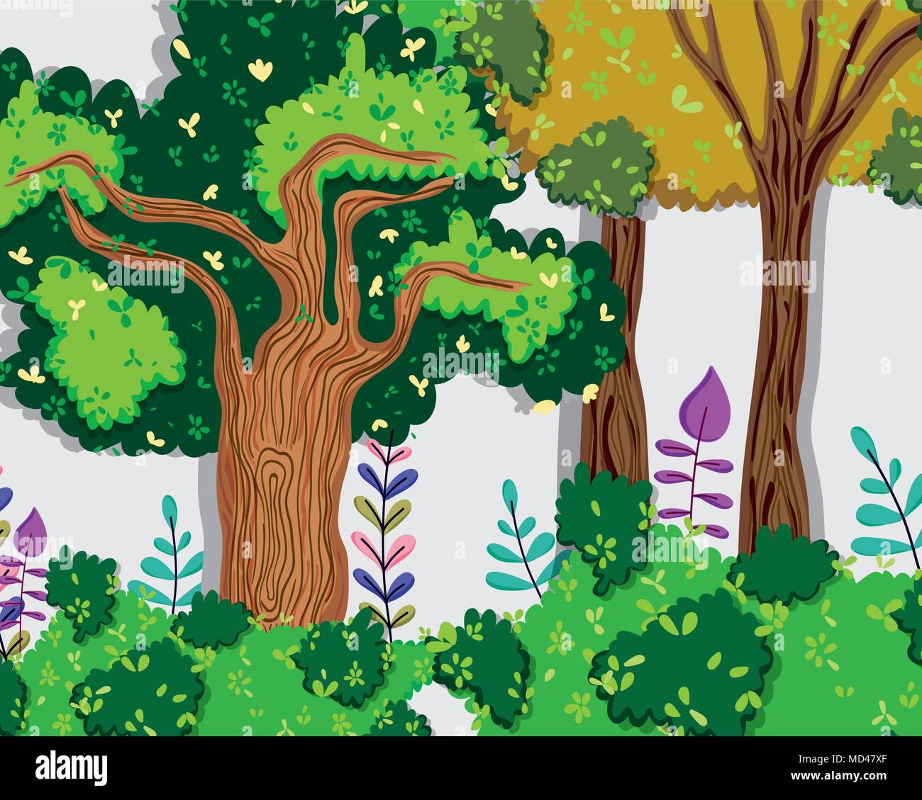 Beautiful forest scenery Stock Vector Image & Art - Alamy