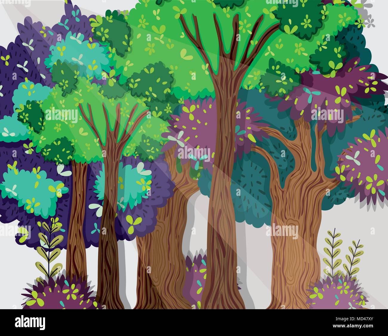 Beautiful forest scenery Stock Vector Image & Art - Alamy
