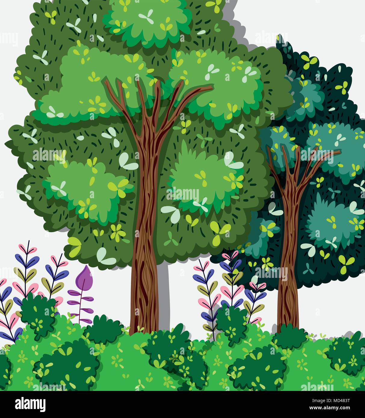 Beautiful forest scenery Stock Vector Image & Art - Alamy