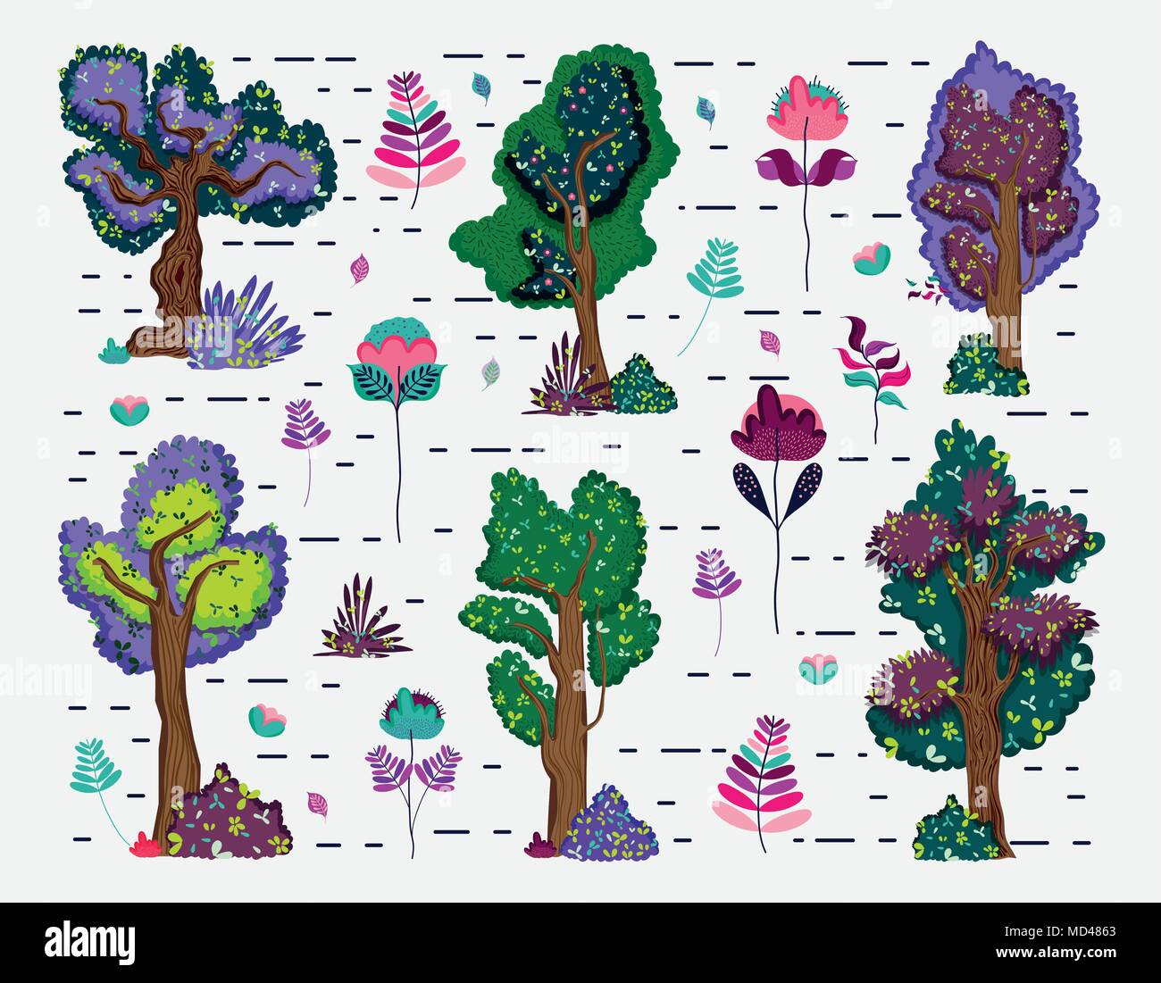 Set of trees Stock Vector Image & Art - Alamy