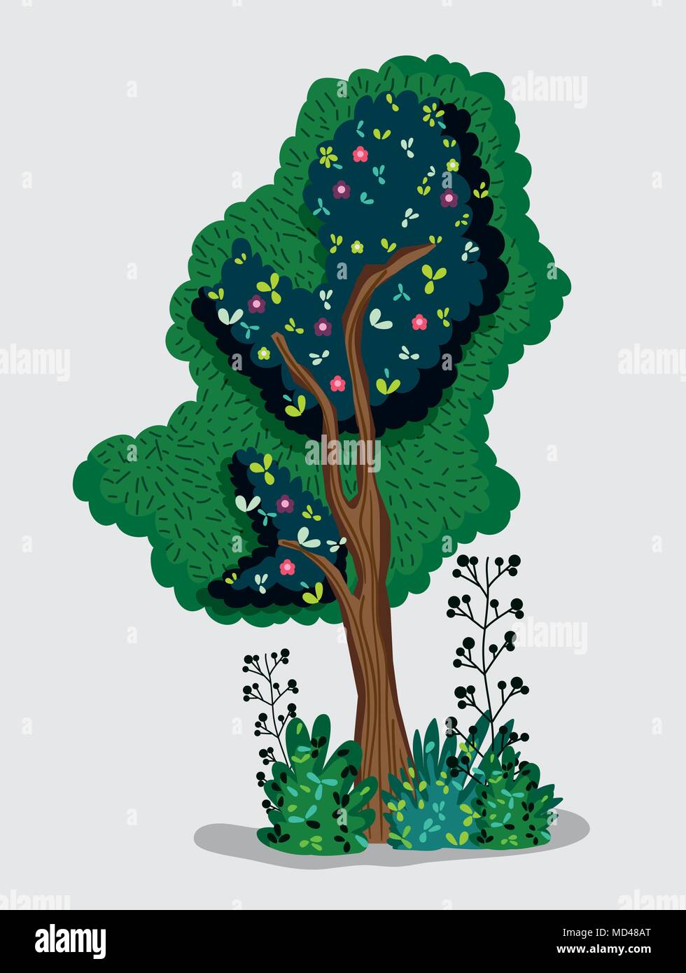 Tree forest isolated Stock Vector Image & Art - Alamy