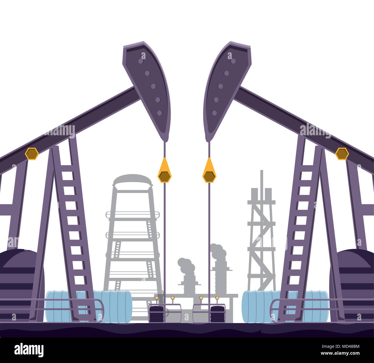 oil industry with refinery plant vector illustration design Stock ...