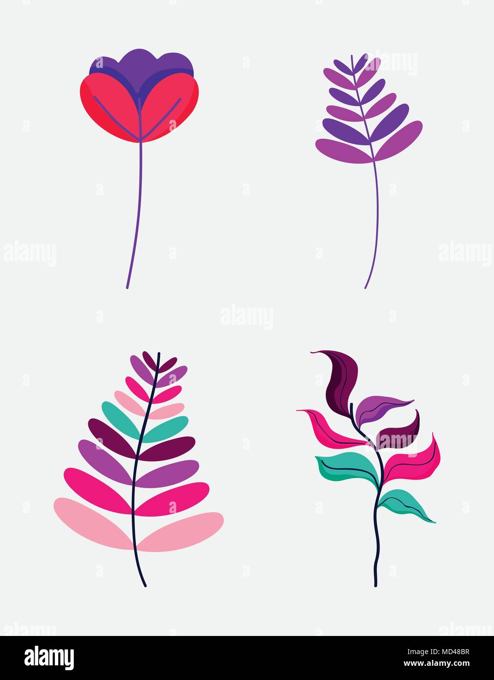 Set of flowers Stock Vector Image & Art - Alamy