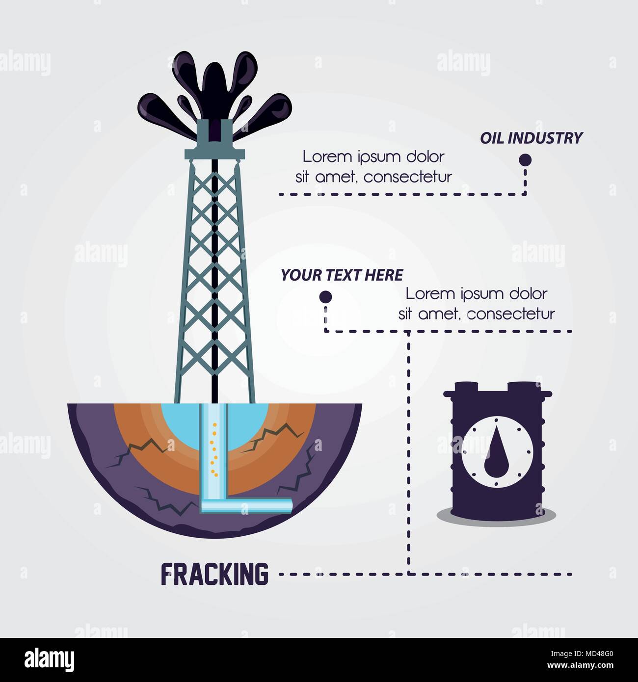 oil industry with fracking process vector illustration design Stock ...