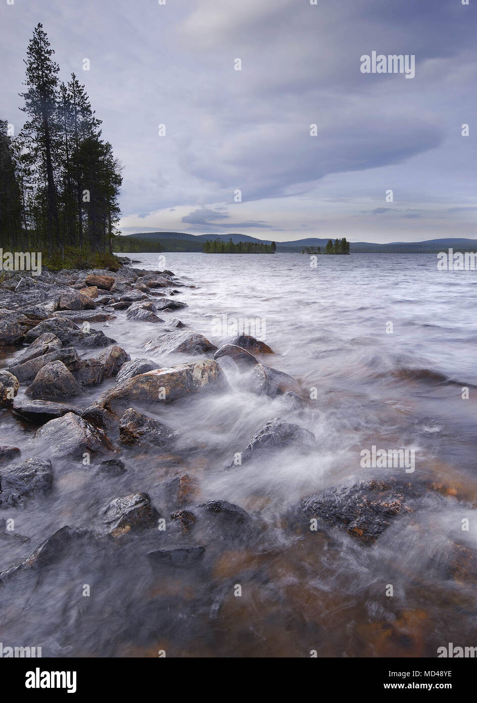 Lake in Muonio, Lapland, Finland Stock Photo - Alamy