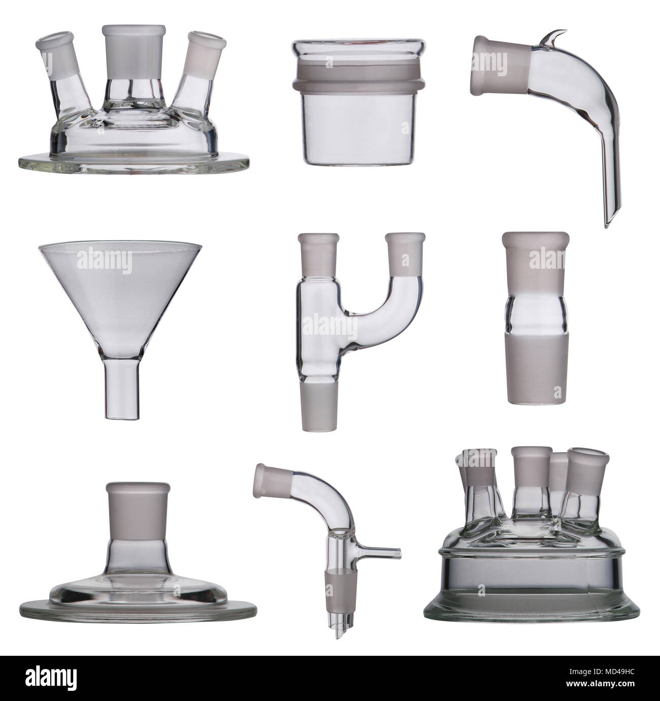 Lab. Laboratory glassware set on background Stock Photo - Alamy