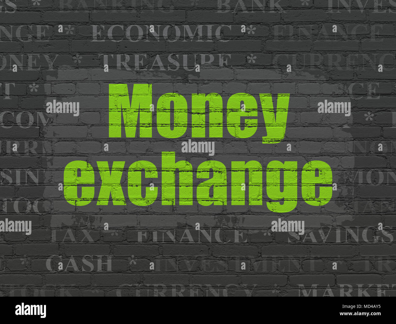 Currency concept: Money Exchange on wall background Stock Photo - Alamy