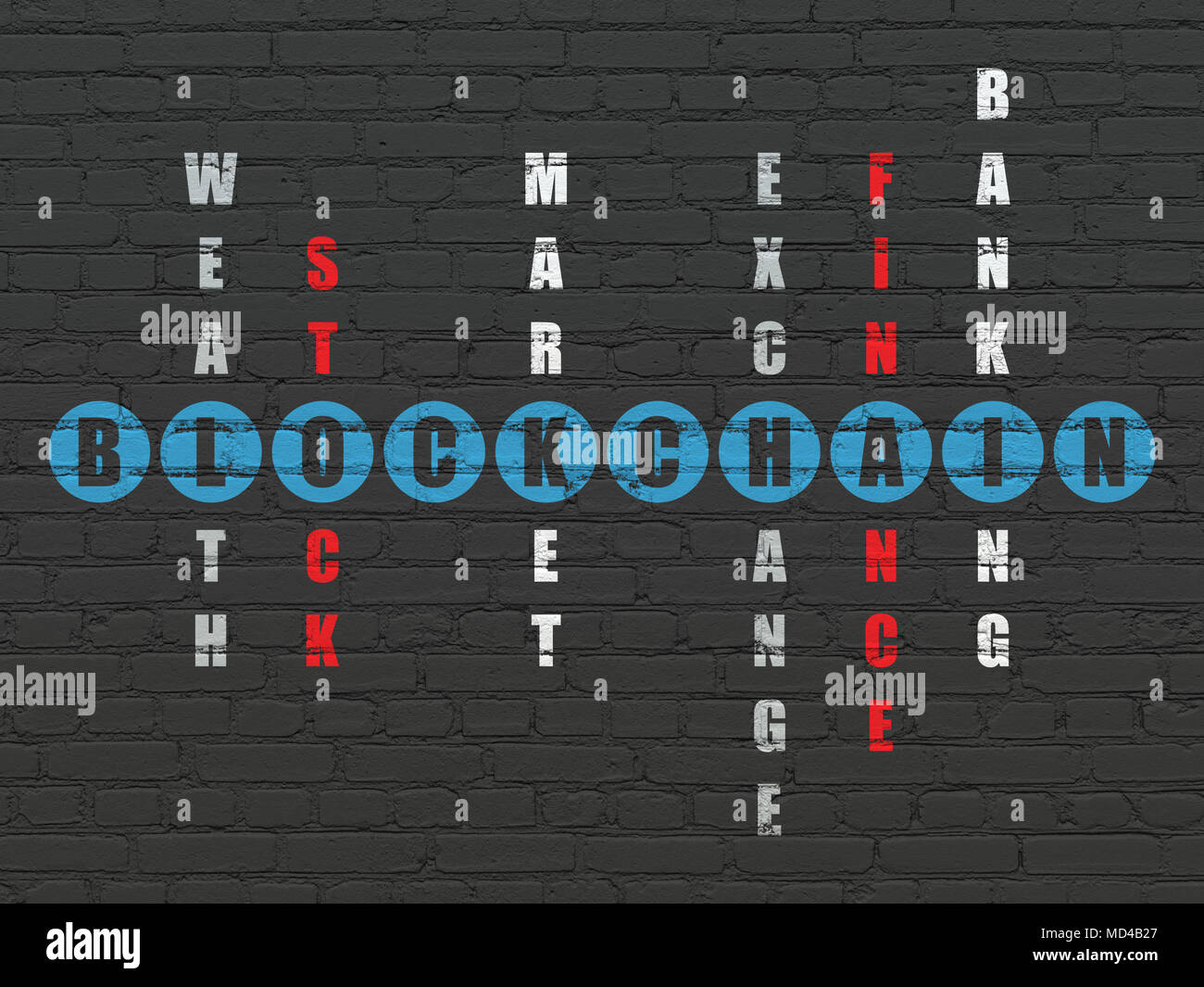 Money concept: Blockchain in Crossword Puzzle Stock Photo - Alamy