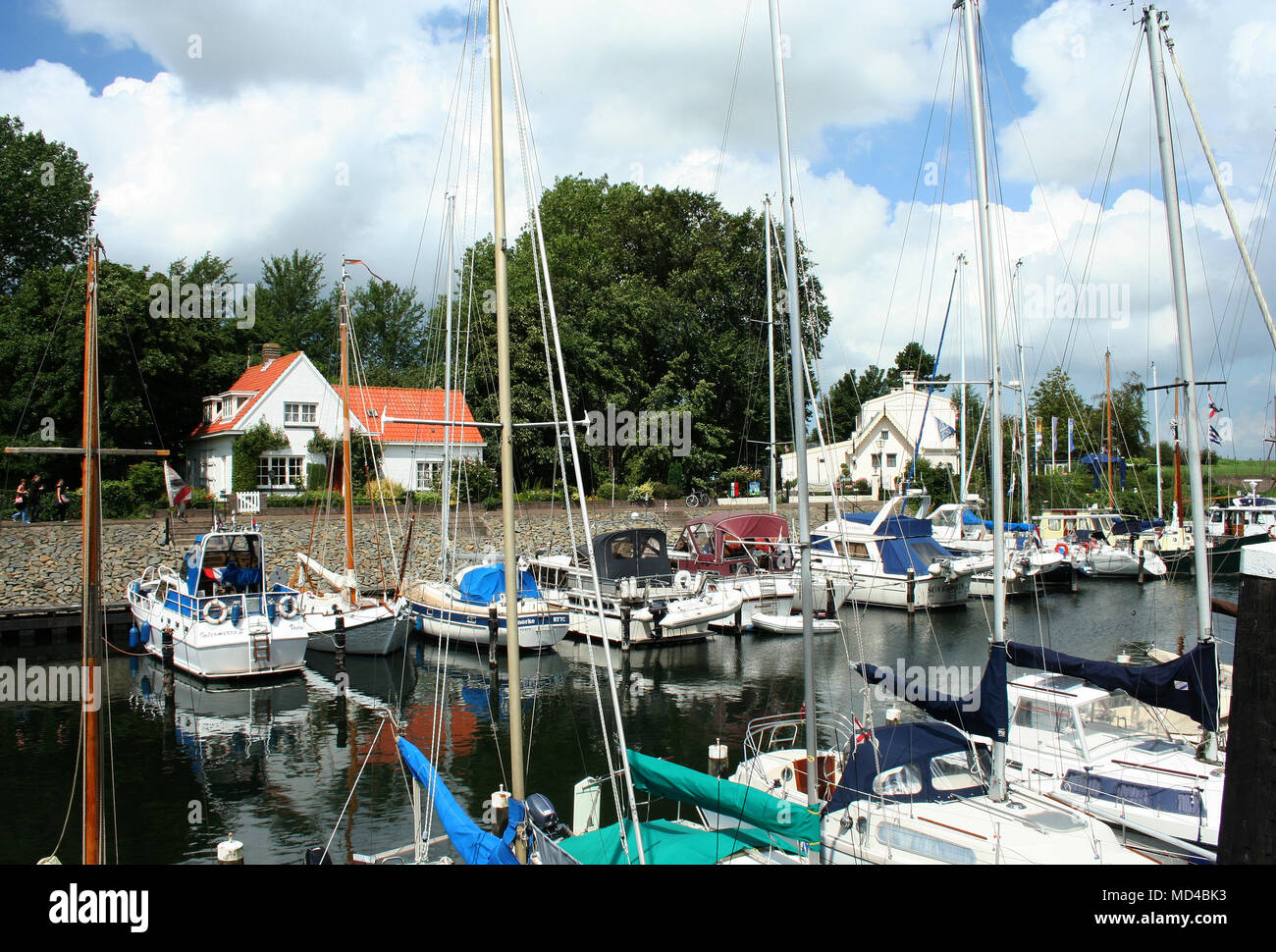 Netherlands,Zeeland,Walcheren,Veere, july2016: Ships and boats are ...