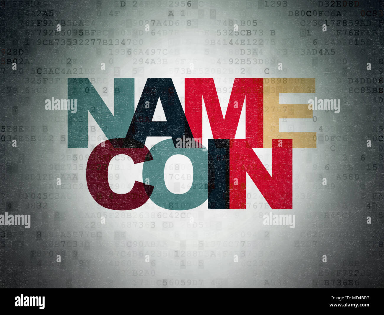 Blockchain concept: Namecoin on Digital Data Paper background Stock ...